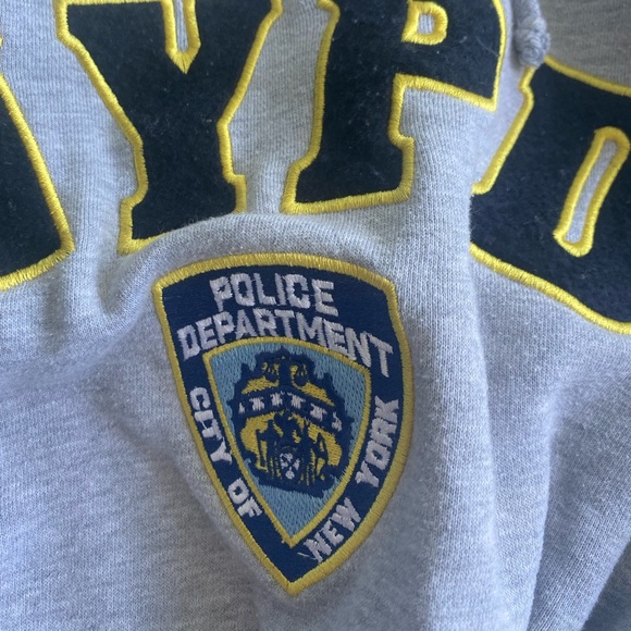 Vintage | Sweaters | Vintage Nypd Officially Issued Embroidered Hoodie ...